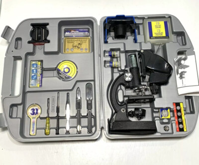 Micro-Science Deluxe Microscope Kit Metal Die Cast Zoom Power #9006 ...