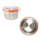 Stainless Steel 2 Food Container Circle Bento Lunch Box BPA free ...