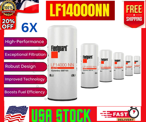 GENUINE Fleetguard LF14000NN LUBE Oil Filter Cummins ISX 4367100 6 PACK ...