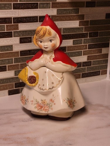Little Red Riding Hood Cookie Jar Hull Vintage Ceramic Storage USA 13 ...