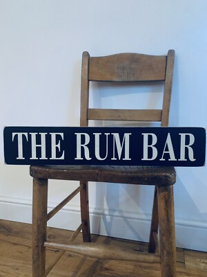 Rum Bar Sign Wooden Vintage Style signs home bar RUM BAR man cave | eBay UK