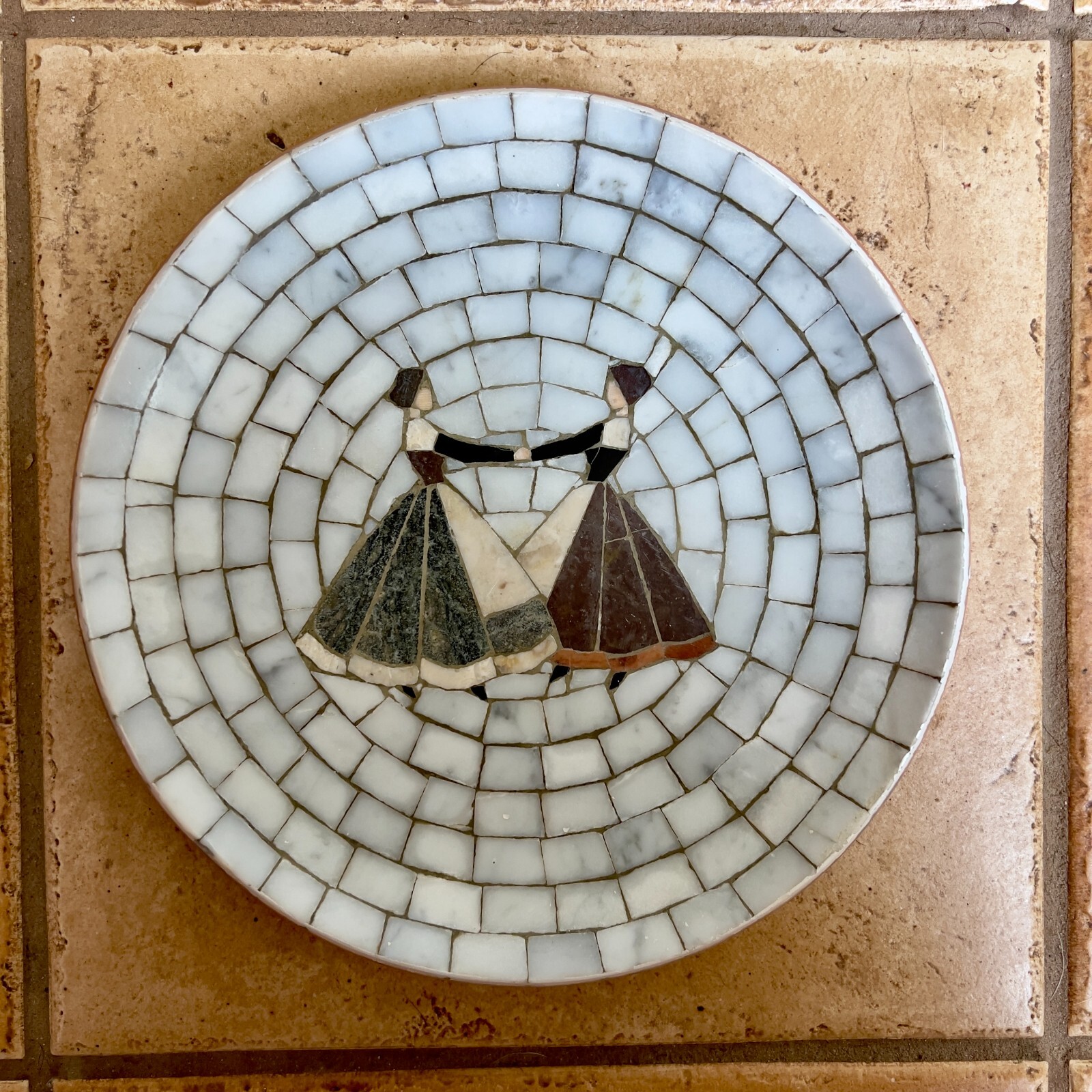 Vintage Heide Mosaic Women Dancing Plate Mid Century Modern Denmark ...