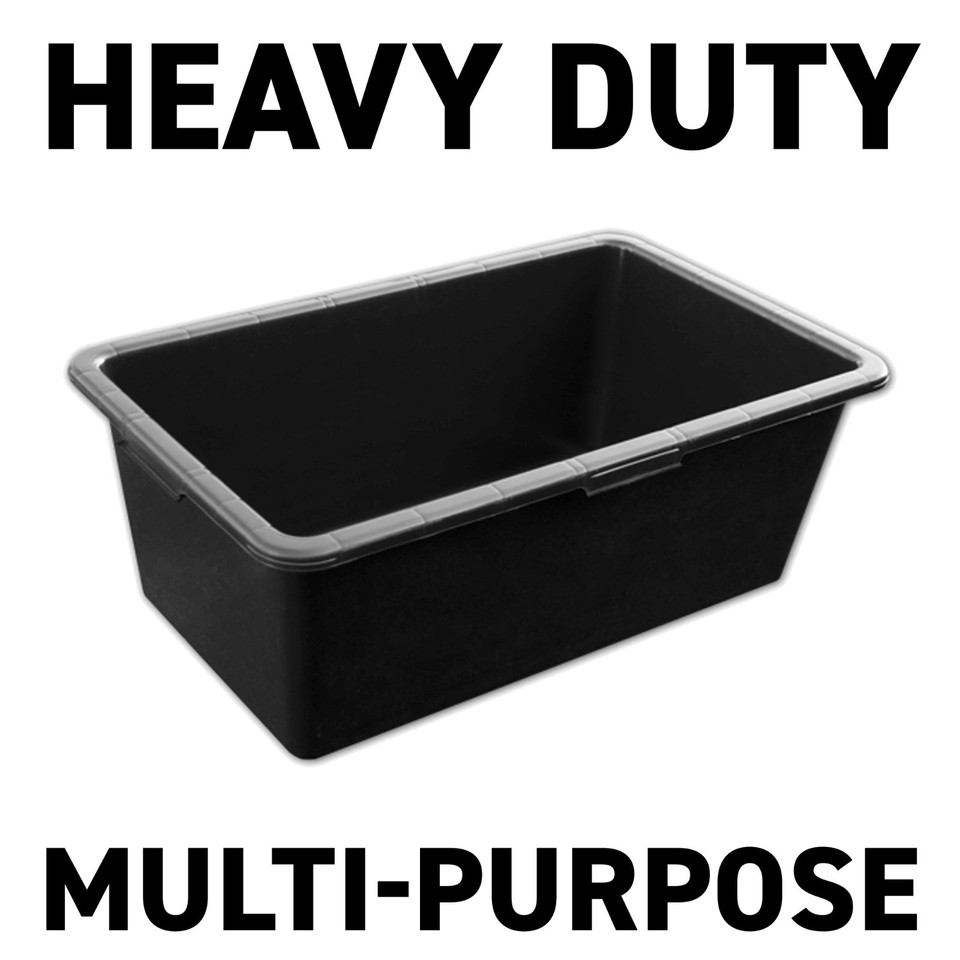 40-90L Heavy Duty Mortar Mixing Tub–Black Plastic Tray for Plasterers ...