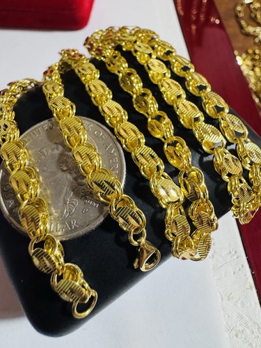 18C 750 18K Real Gold Damascus Chain Necklace 19.5”/20” Long 5mm 11.8g ...