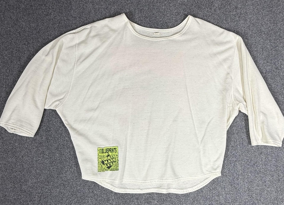 Vintage Body Blueprints Sweatshirt XXL Cropped 3/4 Sleeve Graphic 90s ...