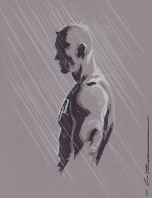 Daredevil Side Half Figure Commission - Signed art by Unknown | eBay