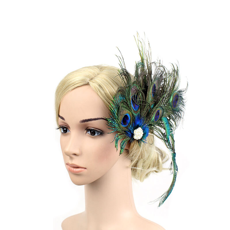 Handmade Peacock Feather Fascinator Clip Women Hat Bridal Wedding ...