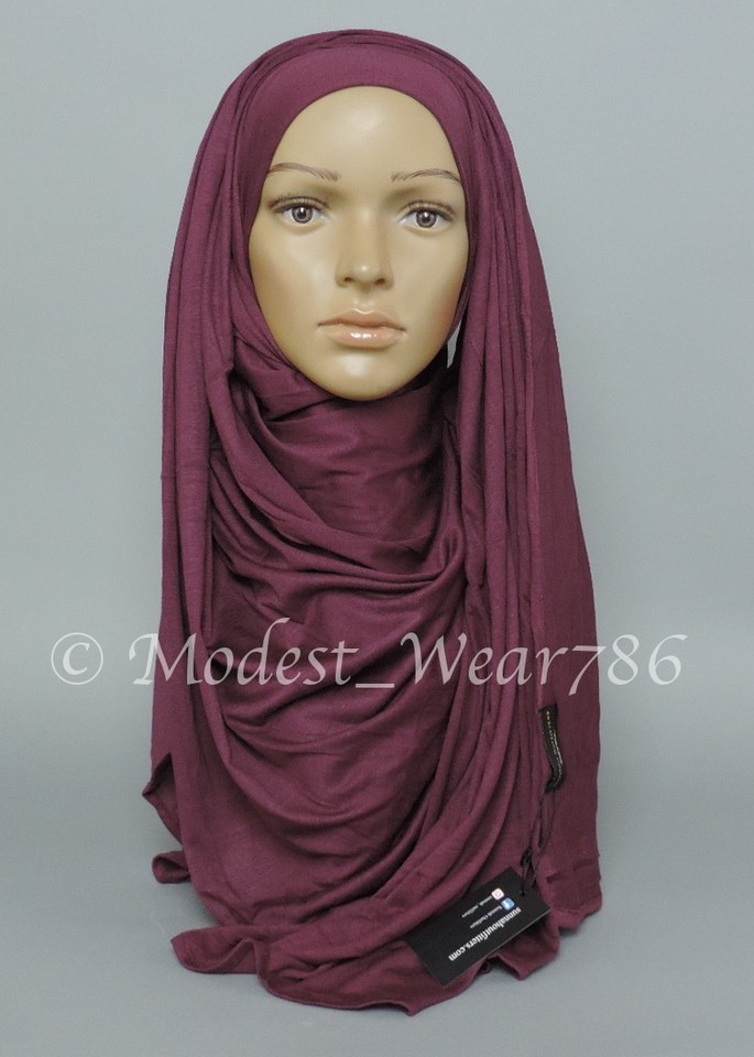Premium Cotton Jersey Maxi Hijab Scarf Shawl Wrap Islam Muslim 180X80cm ...