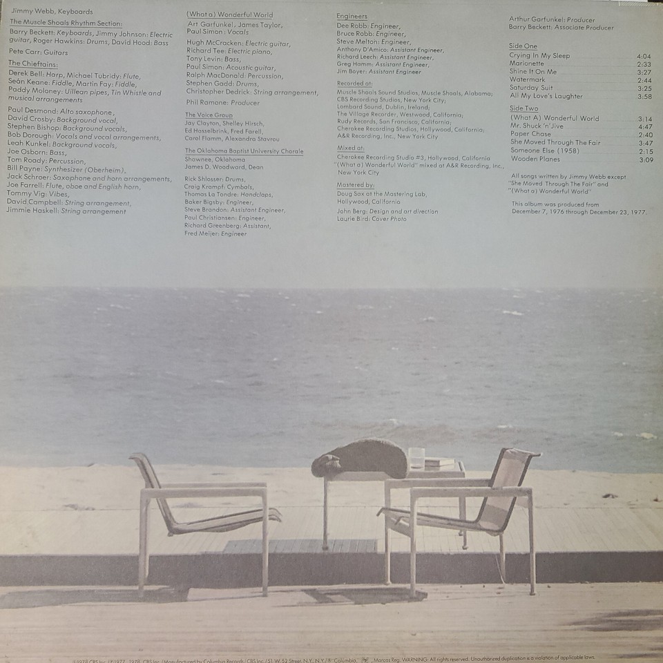 ART GARFUNKEL WATERMARK Columbia Records JC 34975 33 RPM vinyl LP | eBay