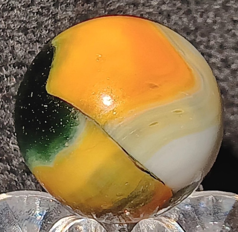 Vintage Peltier Glass "Clear Copperhead" Marble. 0.64" Mint. HTF ...