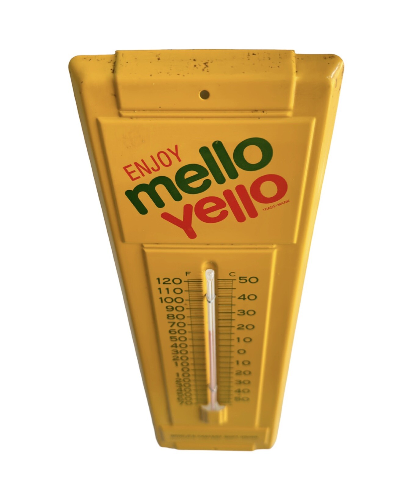 Vintage Mellow Yellow Soda Advertising Sign With Thermometer | eBay