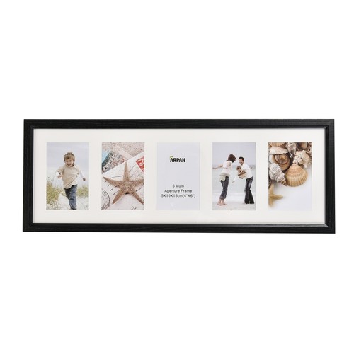 Multi Aperture Photo Picture Frames Holds 3 or 5 Photos White or Black ...