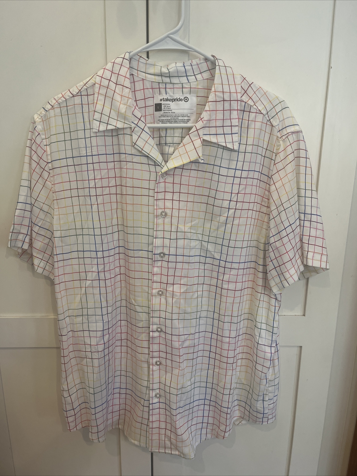 Target Take Pride Men’s Check Rainbow Button Up Shirt… - Gem