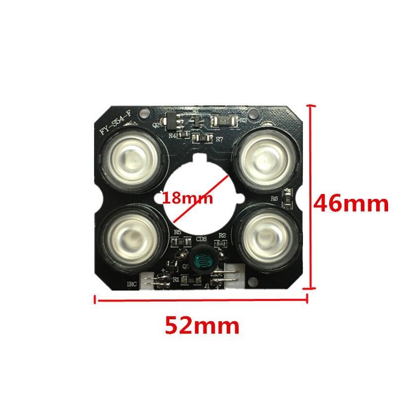 4 LED Array Infrared 90 Degrees Bulbs 850nm IR Board Illuminator For ...