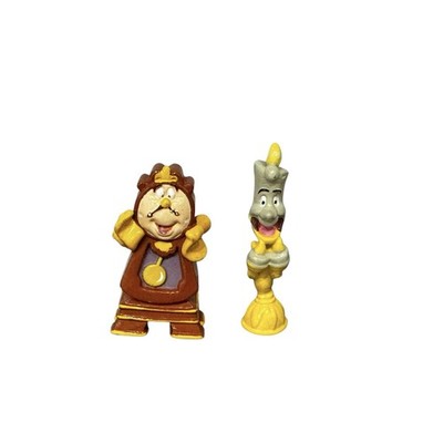 Disney’s Beauty And The Beast Cogsworth & Luminarie PVC Toy Figures ...
