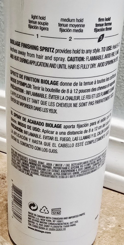 Matrix Biolage Styling Finishing Spritz Non Aerosol Hairspray ~ 16.9 oz ...