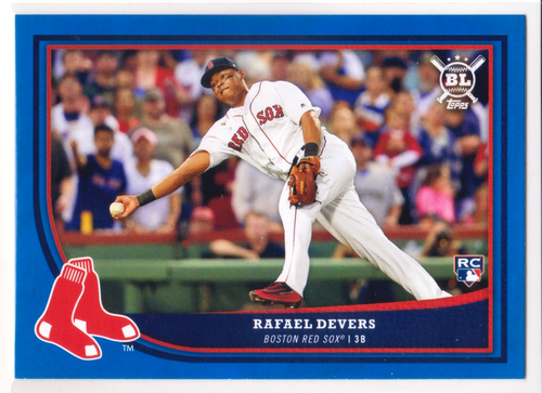 Rafael Devers 2018 Topps Big League Rookie RC Blue Parallel #250 Red ...