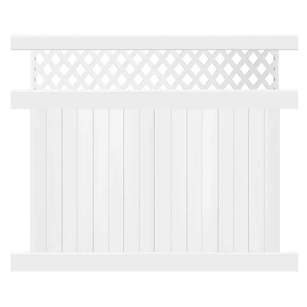 Weatherables Fence Panel Kit 72"x91" White Vinyl Lattice Top Water ...