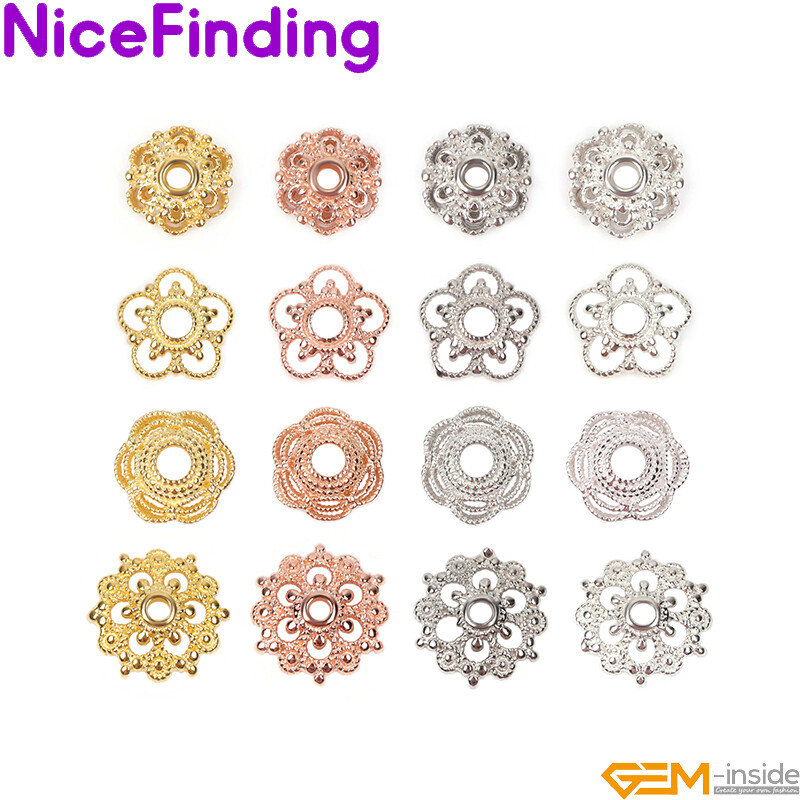 Beads Craft Jewelry Findings S925 Sterling Silver Flower Spacer Bead ...