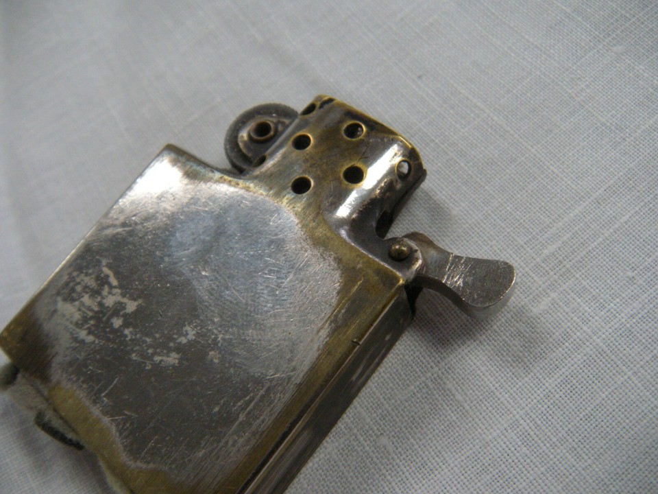 1936 RARE Zippo lighter square corner slash 3 barrel inside 14 hole ...