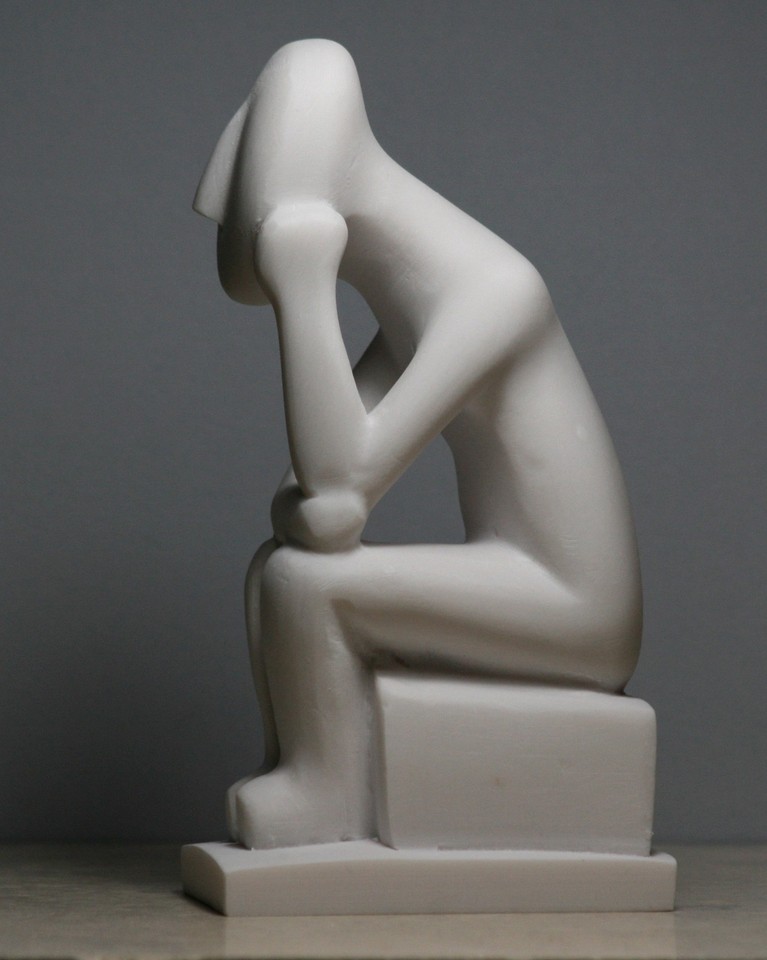 Thinker Cycladic Greek Art Figurine Idol Modern Statue Sculpture ...