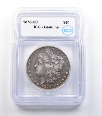 1878-CC Morgan Silver Dollar Genuine ICG *2250 | eBay