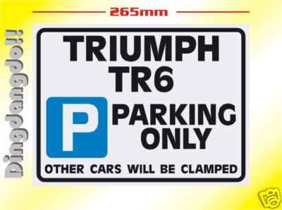 Triumph TR6 Parking Sign Novelty Gift | eBay UK