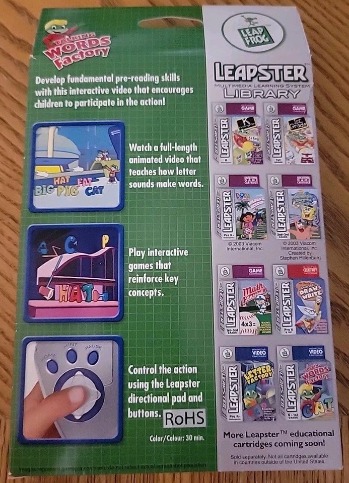 Talking Words Factory: Leapster Educational Game (LeapPad) K-1st Grade ...