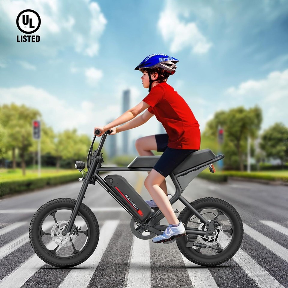 MACFOX M19 Electric Bike for Teenager 16" Fat Tire Electric Bicycles ...