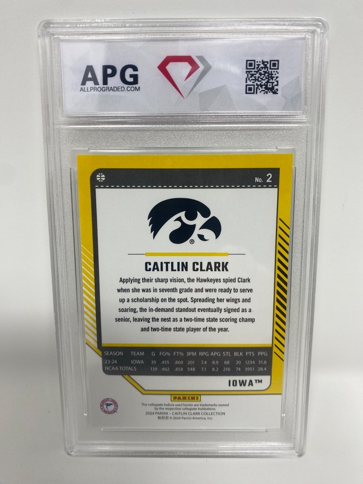 Caitlin Clark 2024 Panini Donruss #2 APG Graded Gem Mint 10 Iowa | eBay