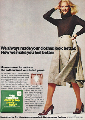 1977 No Nonsense Pantyhose Women's Fashion Panty Hose Hosiery vintage ...