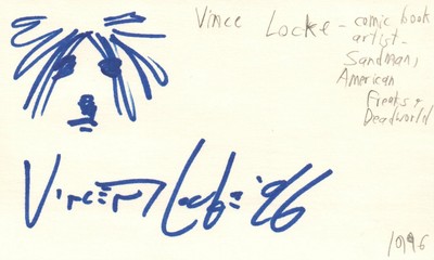 Vince Locke Comics Artist Sandman American Freaks Autographed Signed ...