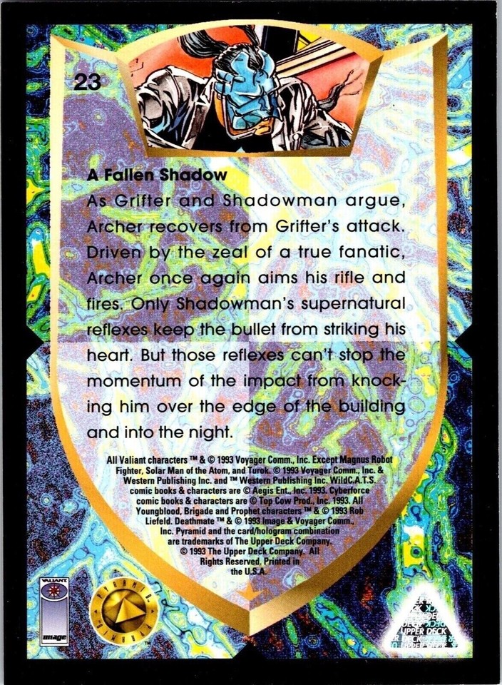 1993 A Fallen Shadow 23 Deathmate Valiant The Upper Deck Trading Card ...