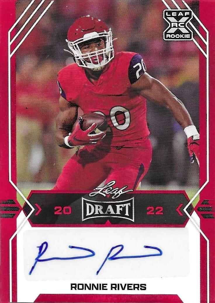 2022 Leaf Draft - Autographs Ronnie Rivers #BA-RR1 Red (AU, RC) for ...