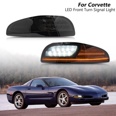 Black Dynamic LED Front Turn Signal DRL Parking Lamp For 97-04 Chevy ...