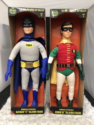 1966 BATMAN & ROBIN Retro Classic 17" Talking Dolls Adam West *PLEASE ...