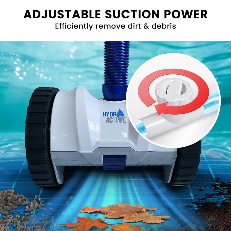HydroActive Automatic Suction Turbine Pool Cleaner 12m Hose Inground ...