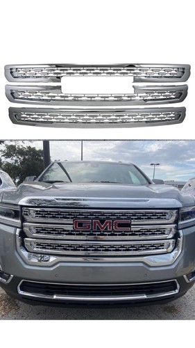 Chrome Grille Grill Overlay ClipOn Trim Insert Mesh 3PC FOR 2020-2023 ...