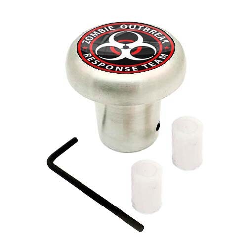 Retro Aluminum Universal Manual Logo Gear Shift Knob - RED WHITE ZOMBIE ...