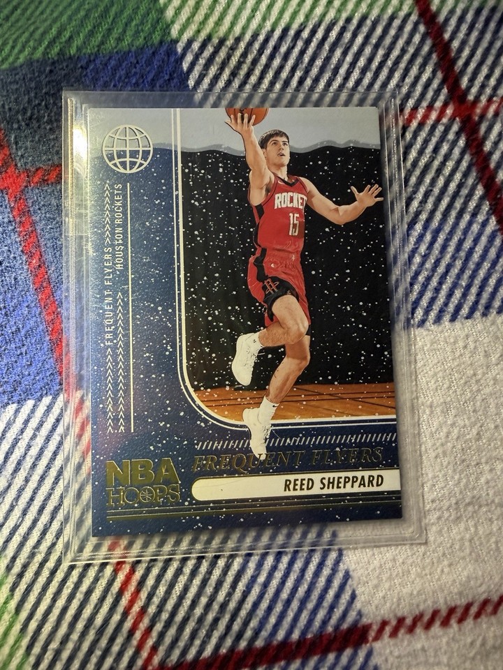 Houston Rockets Lot Reed Sheppard NBA HOOPS RC + Topps Blast Off Insert ...