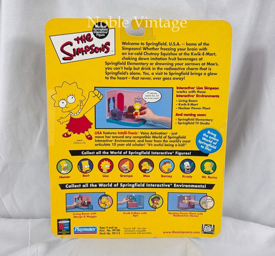 2000 The Simpsons - Lisa Simpsons - Playmates Interactive - 3.5" Tall ...