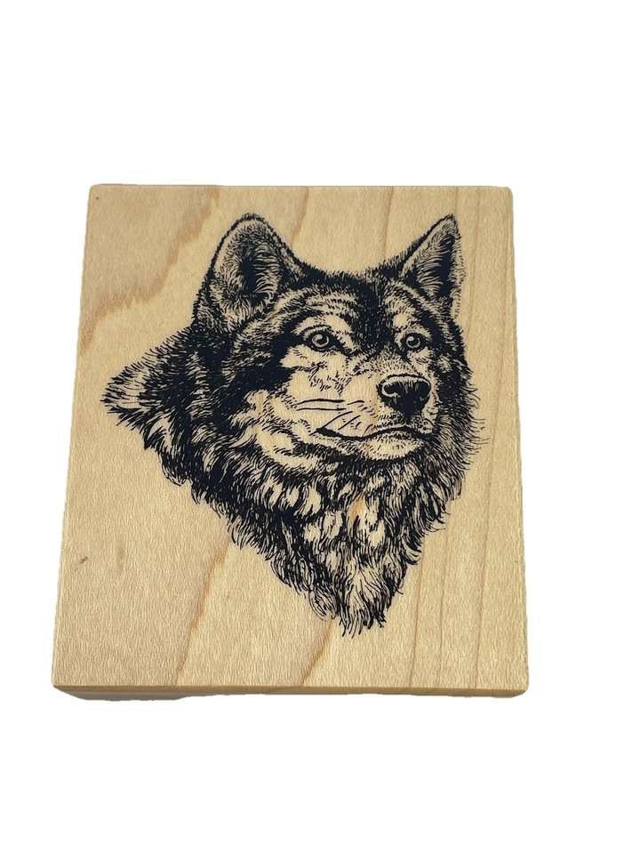 PSX Rubber Stamp Wolf Dog Face Profile Husky Alaskan Malamute Snow Dog ...