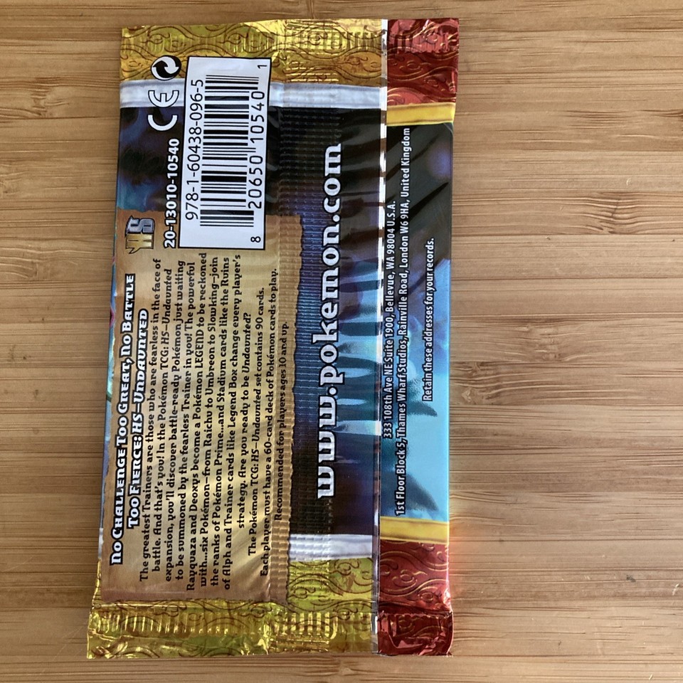 Pokémon TCG Undaunted booster pack Sealed Mint Condition with acrylic ...
