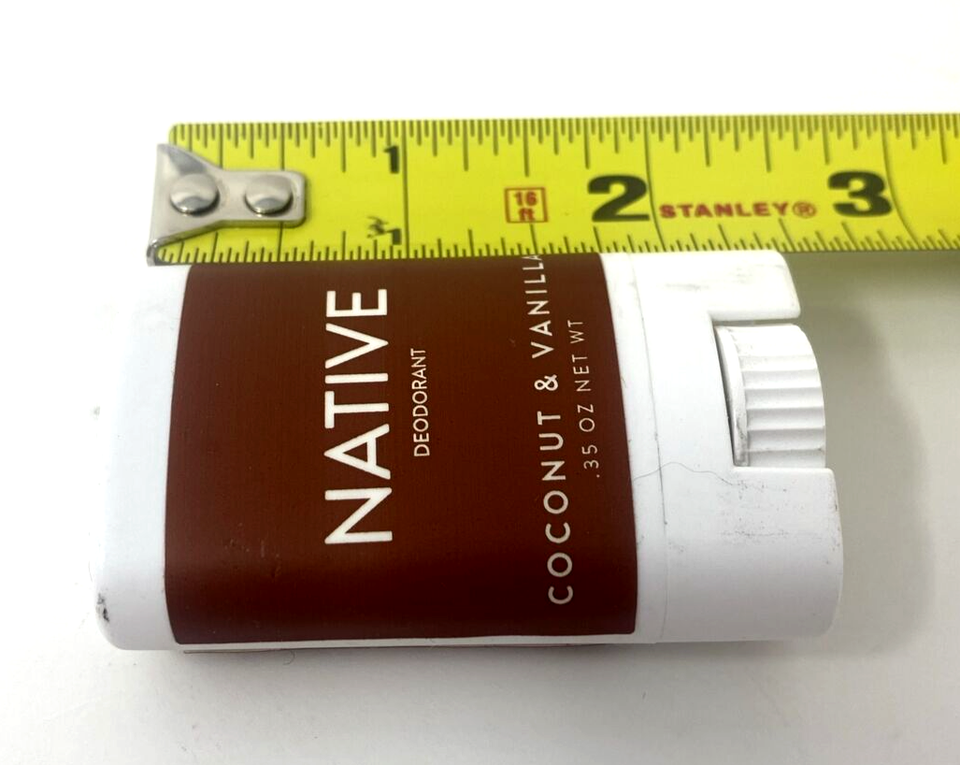 4 Native COCONUT & VANILLA Deodorant .35oz stick ~ Trial / Travel Size ...