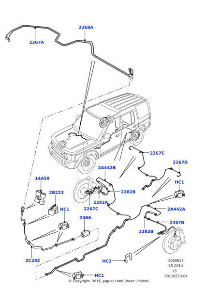Genuine Land Rover Brake Pipe Rear RH Discovery 3 4 RR Sport LR021679 ...