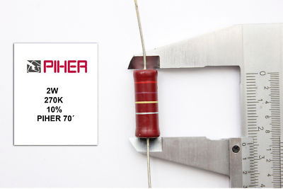 VINTAGE PIHER RESISTOR. 2W 270K 10% *1PC* NEW ORIGINAL+ 1970 ́S ...