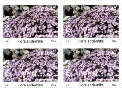Kosovo Stamps 2024. Flora: Aubrieta columnae croatica Definitive stamps ...