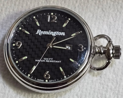 Remington Japan Movt 100 Ft Water Resistant Pocket Watch (NEW Battery ...