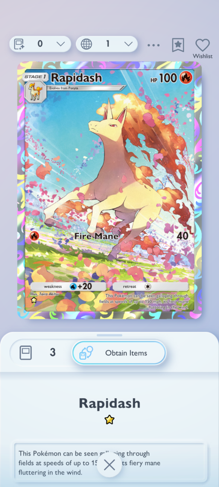 A1 Rapidash (ENG) - Pokemon TCG Pocket 1 Star Cards (⭐️) Digital Card ...
