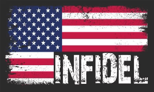 USA AMERICAN INFIDEL MILITARY TACTICAL Black Vinyl Decal Bumper Sticker ...